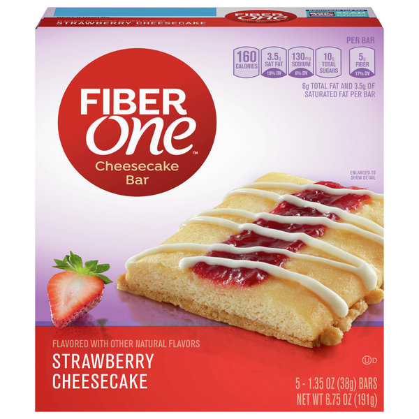 Save on Fiber One Cheesecake Bar Strawberry - 5 ct Order Online ...