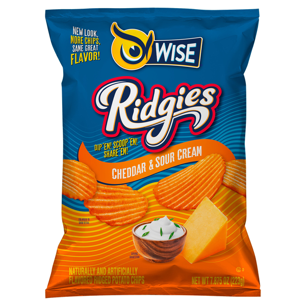 Save on Wise Ridgies Cheddar & Sour Cream Ridged Potato Chips Order ...