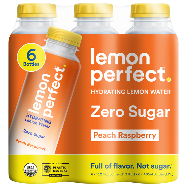 Save on Lemon Perfect Organic Zero Sugar Peach Raspberry Lemon Water - 6 pk Order Online ...