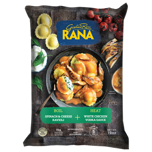 Save on Giovanni Rana Spinach & Mascarpone Ravioli with Chicken Vodka ...