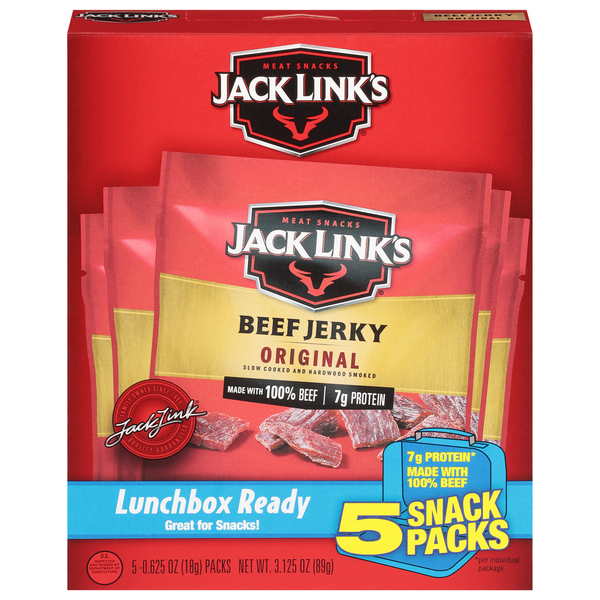 Save on Jack Link's Original 7g Protein Beef Jerky Snack Pack - 5 ct ...
