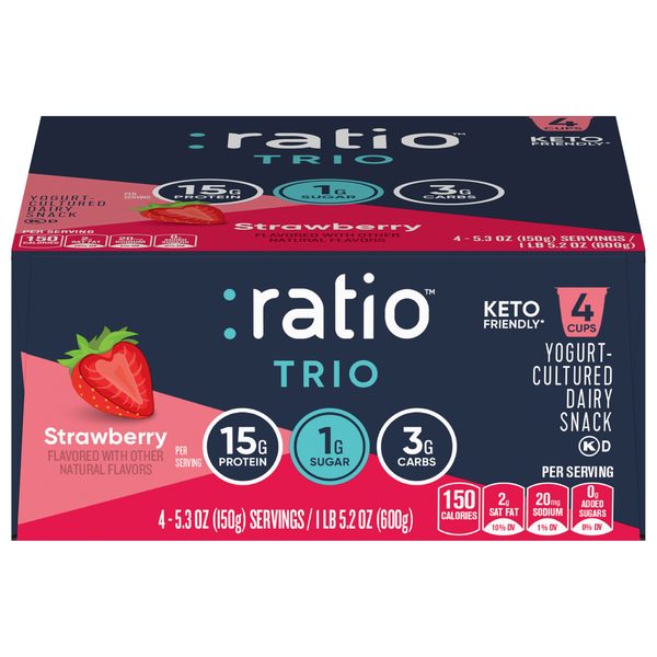 Save on ratio TRIO KETO Friendly Strawberry Protein Dairy Yogurt Snack ...