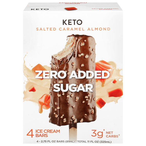 Save on Keto Zero Added Sugar Salted Caramel Almond Ice Cream Bars - 4 ...