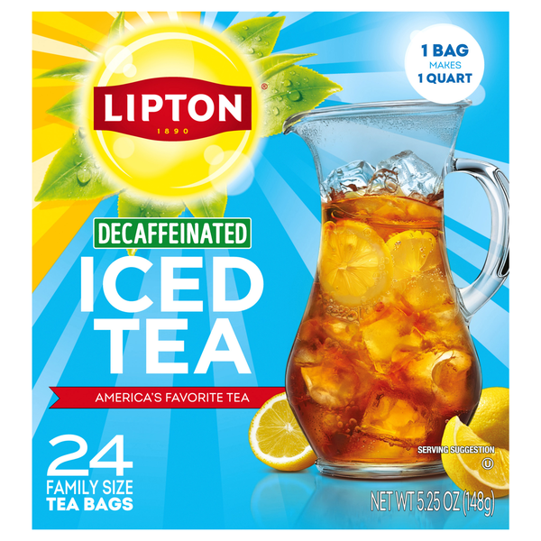 Save on Lipton Decaffeinated Black Iced Tea Bags Family Size Order ...