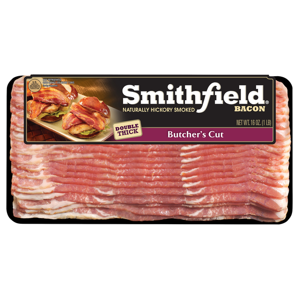 Save on Smithfield Hickory Smoked Butcher's Cut Double Thick Bacon ...