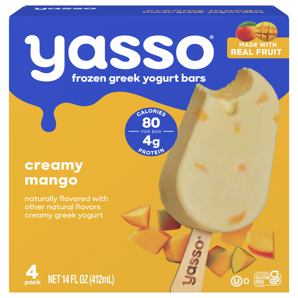 Save on Yasso Creamy Mango Greek Yogurt Bars - 4 ct Order Online Delivery | Stop & Shop