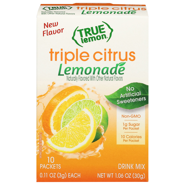 Save on True Lemon Triple Citrus Lemonade Drink Mix Packets - 10 ct ...