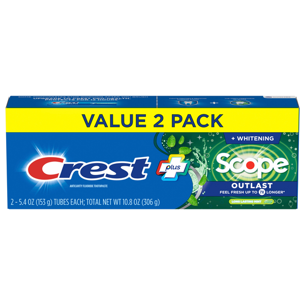 Save on Crest Plus Complete Scope Whitening Toothpaste Outlast Mint - 2 ...
