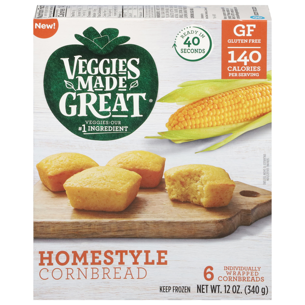 Save on Veggies Made Great Gluten Free Homestyle Cornbread - 6 ct ...