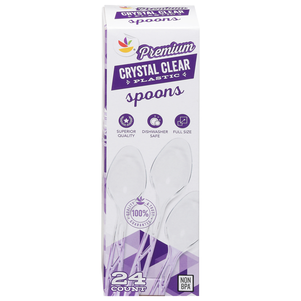 Save on Our Brand Premium Crystal Clear Plastic Spoons Order Online ...