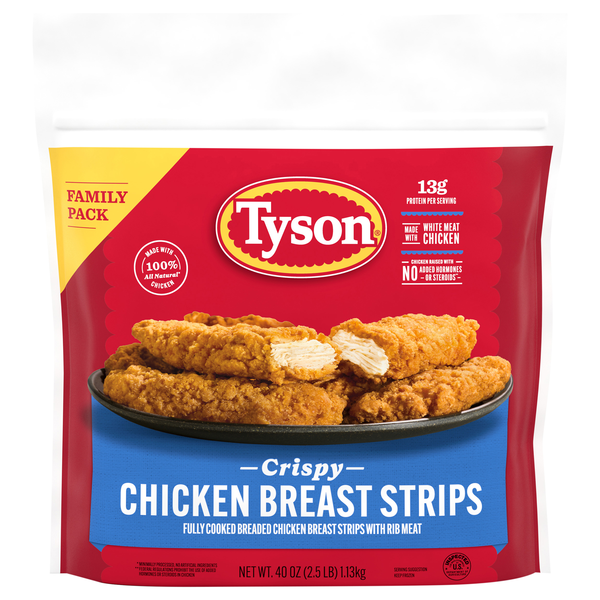 Save on Tyson Natural Breaded Chicken Strips Family Pack Frozen Order ...