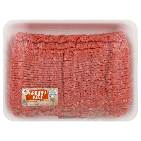 Save on Giant All Natural 80% Lean 20% Fat Ground Beef Value Pack Fresh Order Online Delivery ...