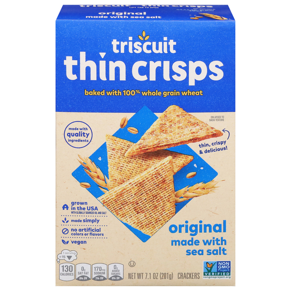 Save on Triscuit Thin Crisps Original with Sea Salt Whole Grain Wheat ...