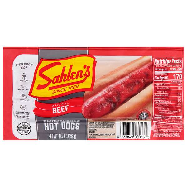Save on Sahlen's Smokehouse Original Beef Hot Dogs Order Online ...
