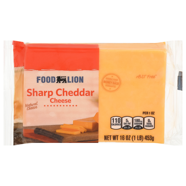 Save on Food Lion Natural Sharp Cheddar Cheese Block Order Online ...