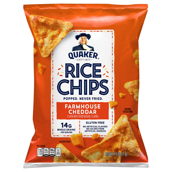 Save on Quaker Rice Chips Farmhouse Cheddar Order Online Delivery | GIANT