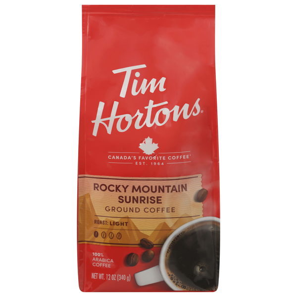 Save on Tim Hortons Rocky Mountain Sunrise Light Roast Ground Coffee ...
