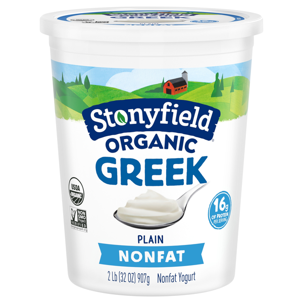 Save on Stonyfield Organic Non Fat Plain Greek Yogurt Order Online ...