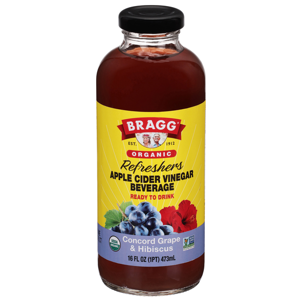 Save on Bragg Refreshers Organic Concord Grape & Hibiscus Apple Cider ...