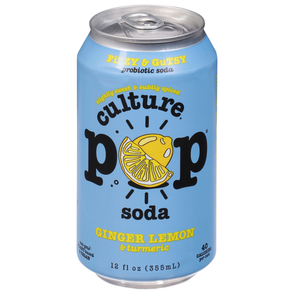 Save on Culture Pop Ginger Lemon & Turmeric Probiotic Soda Order Online ...