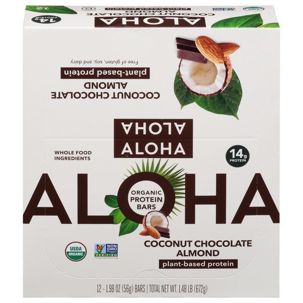 Save on ALOHA Organic Coconut Chocolate Almond 14g Plant-Based Protein ...