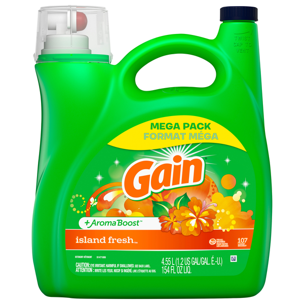 Save on Gain + Aroma Boost Island Fresh Mega Pack Liquid Laundry ...