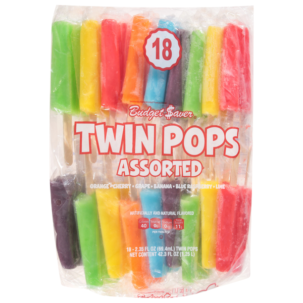 Save on Budget Saver Assorted Flavors Twin Ice Pops - 18 ct Order ...