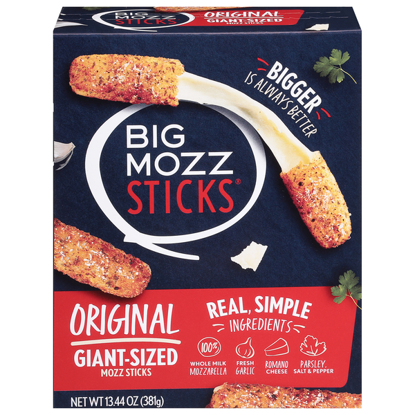 Save on Big Mozz Original Giant Gourmet Mozzarella Sticks - 8 ct Frozen ...