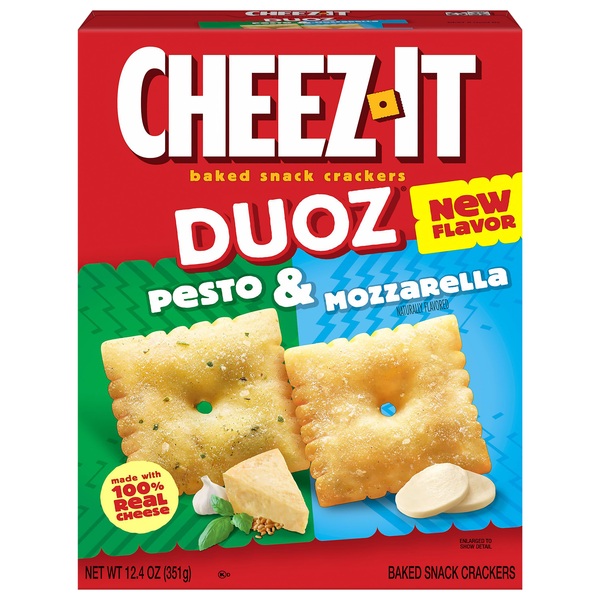 Save on Cheez-It Duoz Pesto & Mozzarella Baked Snack Crackers Order ...