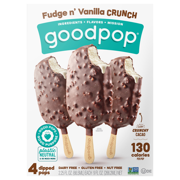 Save on GoodPop Dairy Free Fudge n' Vanilla Crunch Dipped Pops - 4 ct ...
