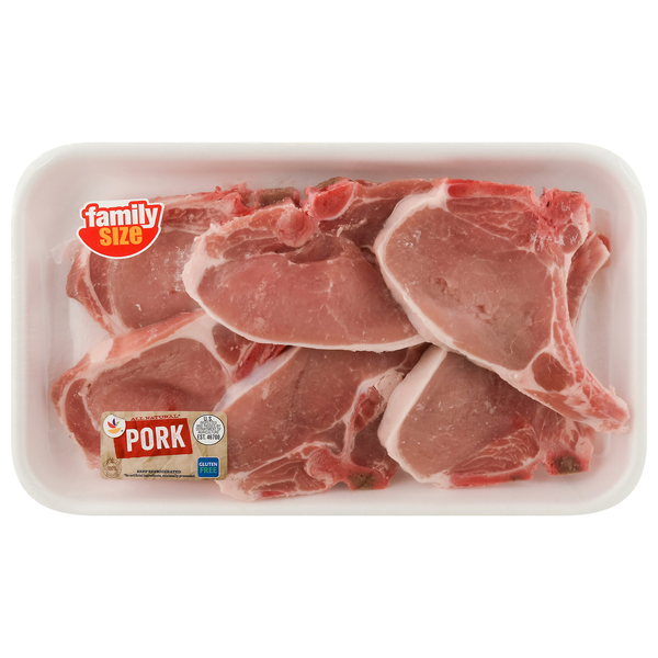 Save on Our Brand Natural Bone-In Pork Chops Family Size Order Online ...