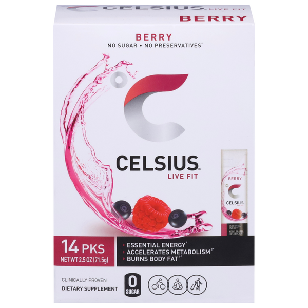 Save on Celsius Live Fit On-the-Go Powder Stick Packs Berry - 14 ct ...