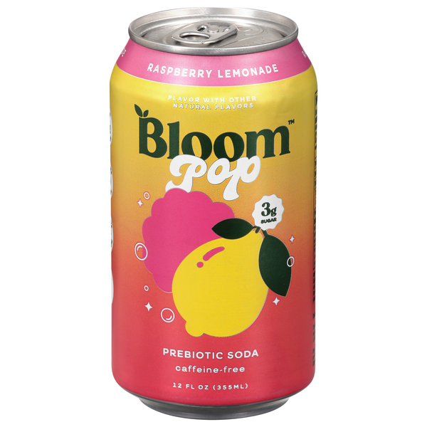 Save on Bloom Pop Caffeine Free Raspberry Lemonade Prebiotic Soda Order ...