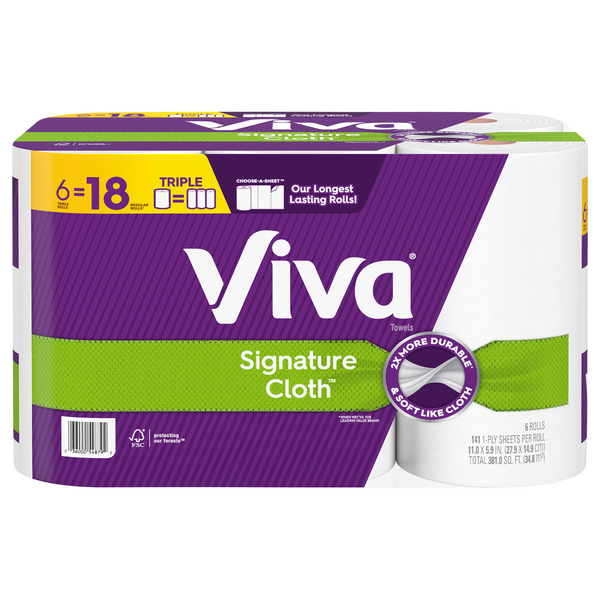 Save on Viva Signature Cloth Choose-A-Sheet White Triple Roll 1-Ply ...