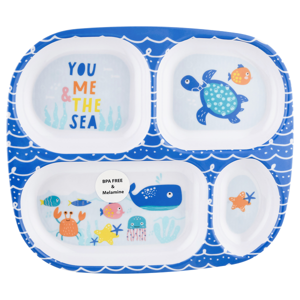 Save on Smart Living Divided Plate You Me & The Sea Blue Order Online ...