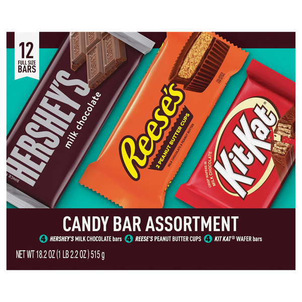 Save on Hershey's Chocolate Candy Bars Assortment Full Size - 12 ct Order Online Delivery | MARTIN'S