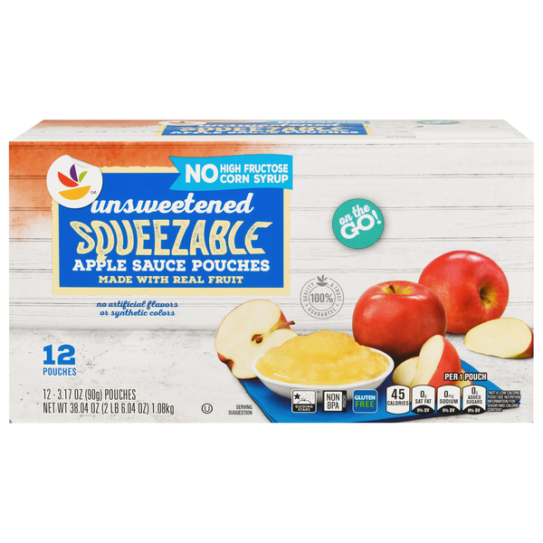 Save on Our Brand Unsweetened Applesauce Squeezable Pouches - 12 ct ...