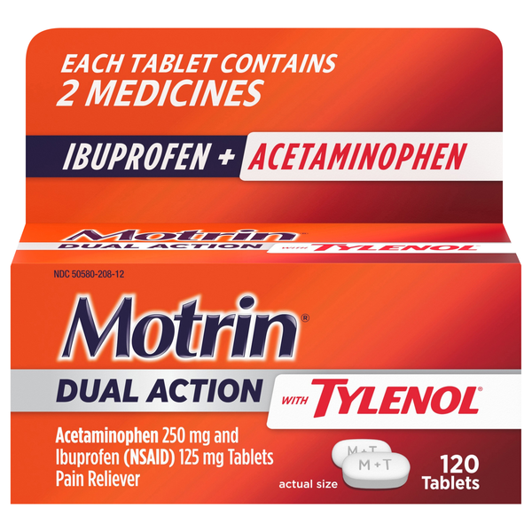 Save on Motrin Dual Action with Tylenol Ibuprofen & Acetaminophen ...
