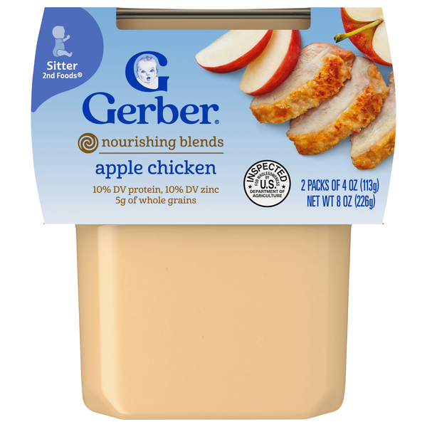 Save on Gerber Mealtime 2nd Baby Food Apple Chicken - 2 ct Order Online ...