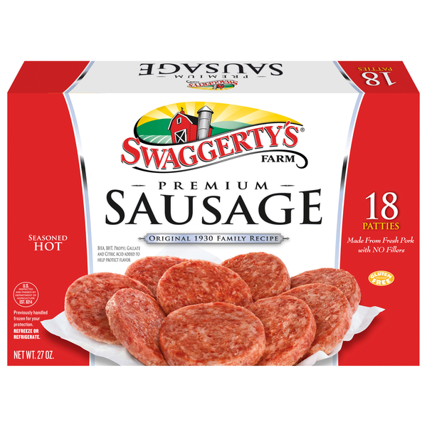 Save on Swaggerty's Farm Premium Hot Pork Breakfast Sausage Patties ...