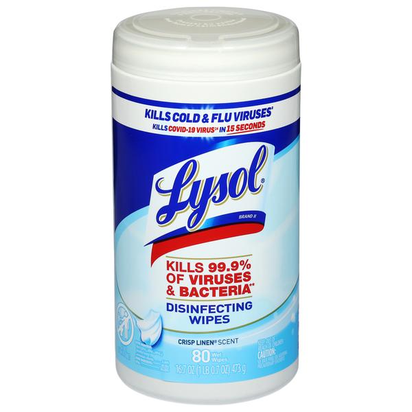 Save on Lysol Crisp Linen Disinfecting Wipes Order Online Delivery | Giant