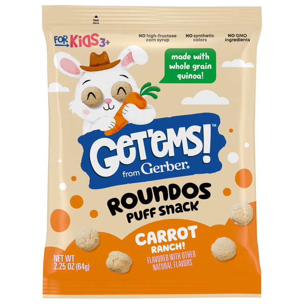 Save on Get'ems! from Gerber Roundos Carrot Ranch Puff Snack Order ...