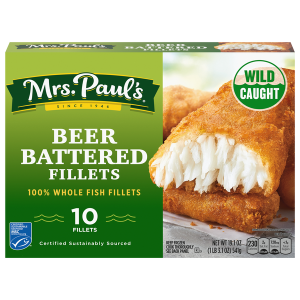 Save on Mrs. Paul's Wild Caught Beer Battered Fish Fillets - 10 ct ...