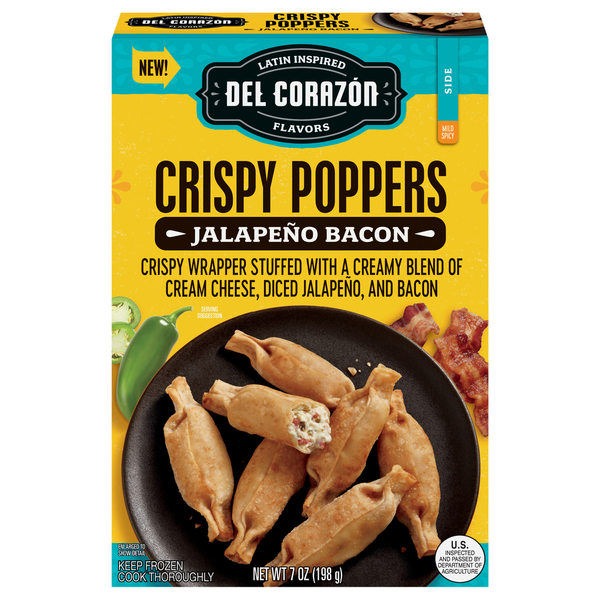 Save on Del Corazon Mild Spicy Jalapeno Bacon Crispy Poppers Frozen ...