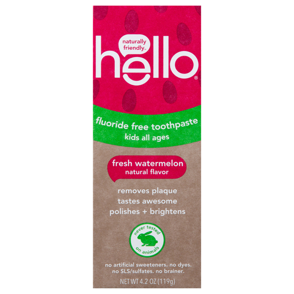 Save on hello Kids Fresh Watermelon Fluoride-Free Toothpaste Order ...