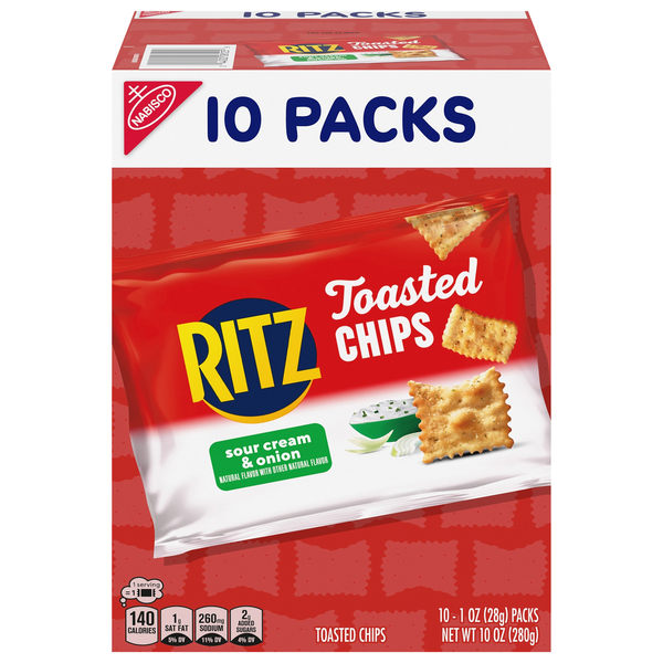 Save on Nabisco Ritz Sour Cream & Onion Toasted Chips - 10 ct Order ...