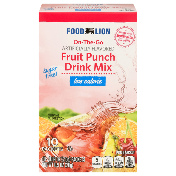 Save on Food Lion On-the-Go Fruit Punch Drink Mix Low Calorie - 10 ct ...