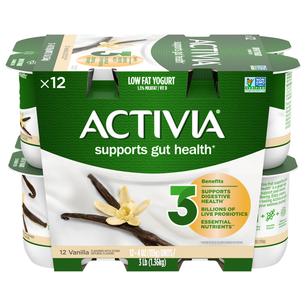 Save on Activia Low Fat Vanilla Probiotic Yogurt Cups - 12 ct Order ...