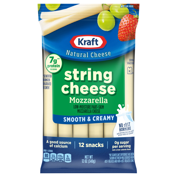 Save on Kraft Natural Mozzarella String Cheese - 12 ct Order Online ...