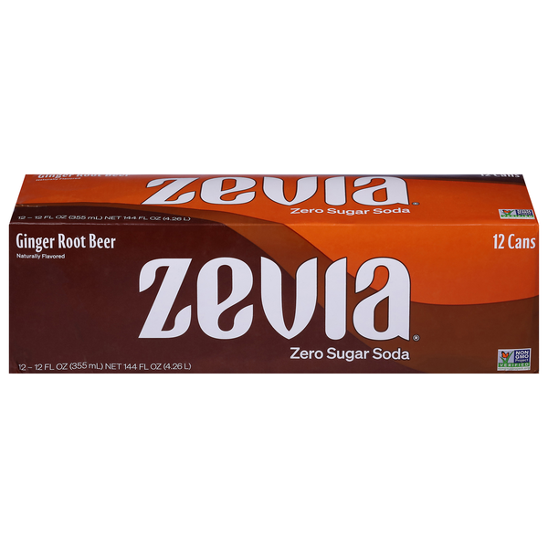 Save on Zevia Zero Sugar Ginger Root Beer Soda Caffeine Free - 12 pk ...